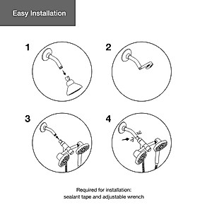 KOHLER 23218-CP Awaken 2-in-1 Multifunction Shower Combo Kit, Showerhead and Handshower Set, 2.5 GPM, Polished Chrome