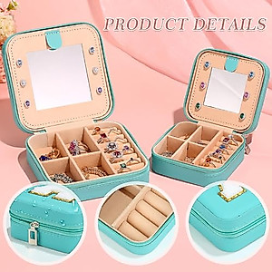 Parima 2 Pieces Travel Jewelry Organizers Set, Blue Gifts Jewelry Organizer Box for Women Girls Gifts Letter Jewelry Holder Organizer Travel Essentials for Women Travel Gifts Bridesmaid Gifts
