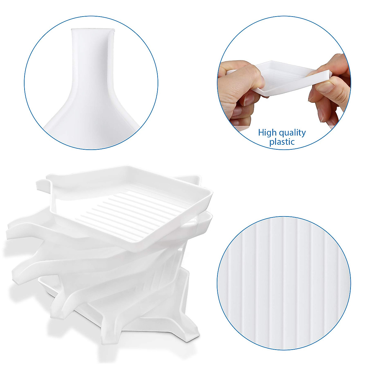 6PCS Plastic Diamond Art Painting Bead Sorting Trays (3.8 x 2.2 Inches), Accessories and Tools for DIY Crafts