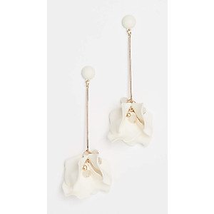 SHASHI Women's Petunia gold plated brass Earrings, White, One Size