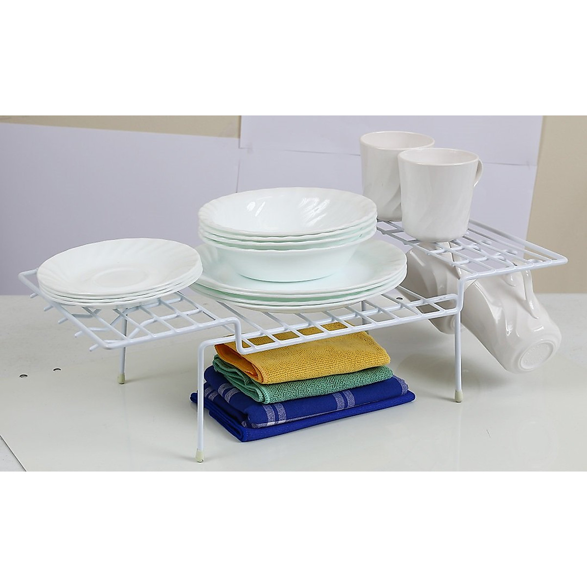 Ybm Home Wire Kitchen Counter and Cabinet Helper Shelf, Shelf Storage Organizer White 2214 (1)