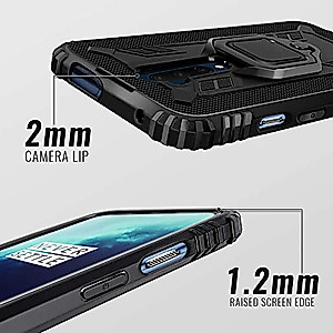 Shields Up OnePlus 7 Pro Case | 10ft. Drop Tested | Carbon Case | Ultra Slim | Lightweight | Scratch Resistant | Shockproof Rugged Protective Cover with Kickstand for OnePlus 7 Pro/ 1+7 Pro -Black