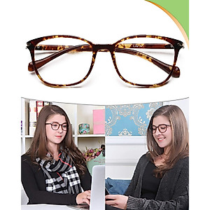 LifeArt Blue Light Blocking Glasses, Anti Eyestrain, Computer Reading Glasses, Gaming Glasses, TV Glasses for Women and Men, Anti Glare (Tortoise, No Magnification)