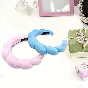 NGDN Mimi and Co Spa Headband for Women, Sponge Spa Headband for Washing Face, Makeup Headband Skincare Headband Puffy Spa Headband, Terry Towel Cloth Fabric Head Band for Skincare, Makeup Removal