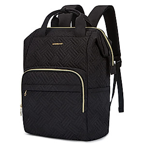BAGSMART Laptop Backpack for Women Book Bag Cute Backpacks for School Womens Work Travel College Backpacks Gifts for Teacher Nurse, fits 15.6 Inch laptop Black