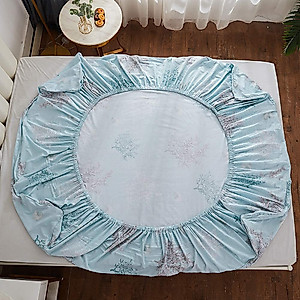 Brandream 7-Piece Bed in A Bag Luxury Nautical Bedding Queen Size Beach Bedding Sets Cotton Duvet Cover Bed Sheet Set