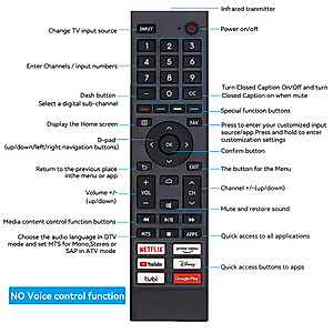MYHGRC Replacement Hisense TV Remote EN2A27 for Hisense Smart TV Television Remote EN2A27, No Setup Needed Hisense Smart TV Remote with Netflix, Vudu, Amazon and YouTube Buttons …