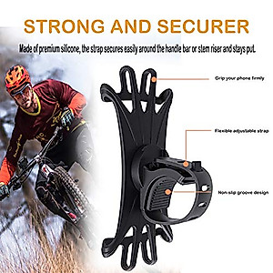 BeeAktiv 2021 New Thick Case Design Bike Phone Holder, 360°Rotatable Silicone Bike &Motorcycle Phone Mount, Universal Fit for Smartphones, Adjustable for iPhone, Galaxy, Google Pixel, Samsung