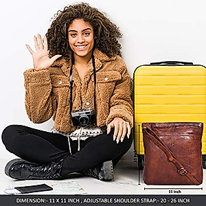 Brown Vintage Stylish Sling Bag for Women Over the Shoulder Purses Detachable Strap