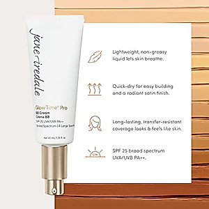 jane iredale Glow Time Pro BB Cream | Weightless Blemish Concealer | SPF 25 Broad Spectrum Sun Protection | Light to Medium with Neutral Peach Undertones