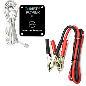 GoWISE Power 600W Pure Sine Wave Inverter 12V DC to 115V AC with 2 AC Outlets + 1 5V USB Port and 2 Clamp Cables (1200W Peak) PS1001