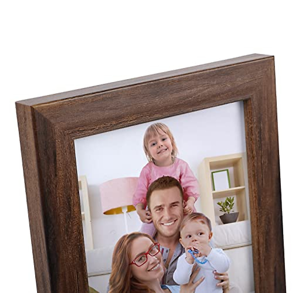 Giftgarden 5x7 Picture Frame Brown Set of 7 Rustic Walnut-Color Photo Frames 5 by 7 for Wall or Tabletop