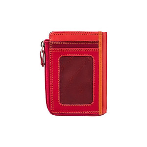 Visconti RB110 Phi Phi Womens Leather Slim ID Credit Card Holder Wallet/Purse (Red Multi)