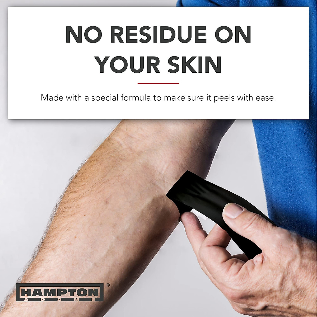 Hampton Adams | As Seen on Shark Tank | 3-Pack Black Athletic Sports Tape – 45ft Rolls Very Strong Easy Tear NO Sticky Residue Best Tape for Athlete & Medical Trainers