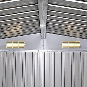 vidaXL Garden Storage Shed Outdoor Yard Patio Home Garage Storing Tools Lawn Care Equipment Household Item Building House Anthracite Steel