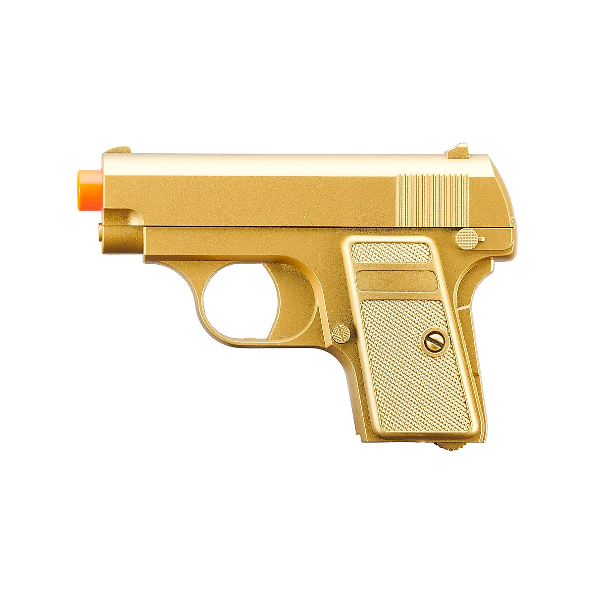 Lightweight Pocket Dual Airsoft Spring Pistols Gold & Black for Cosplay James Bond Costume, Spring Pistol Gun Toy for Youth, Great Started kit for Beginner