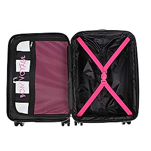 Betsey Johnson 30 Inch Checked Luggage Collection - Expandable Scratch Resistant (ABS + PC) Hardside Suitcase - Designer Lightweight Bag with 8-Rolling Spinner Wheels (Sunflower)