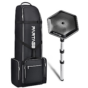 Partage Golf Travel Bag with Support System, Golf Travel Case for Airlines, 600D Heavy Duty Oxford -Black