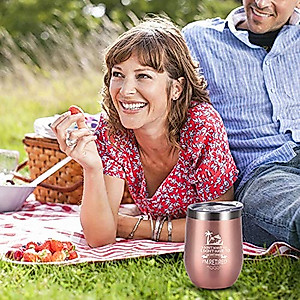 GINGPROUS Retirement Wine Tumbler Ideas for Women, I Don't Want to I Don't Have to I'm Retired Wine Tumbler, Funny Retirement Idea for Teachers Coworker Nurse, 12 Oz Insulated Wine Tumbler, Rose Gold