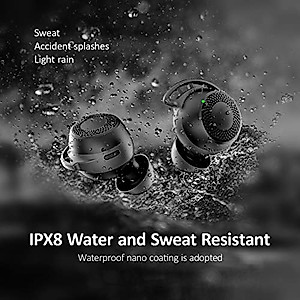 AMINY Wireless Earbuds Bluetooth, U-Air6 Sport Bluetooth Earphones IPX8 Waterproof Inear Bluetooth Earbuds Wireless Headphones, 100Hrs Playtime Touch Control Wireless Earphones Built-in Mic