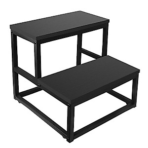 Wooden Step Stools for Adults Kids - Heavy Duty Bedside 2 Step Stool for High Beds Kitchen Bathroom