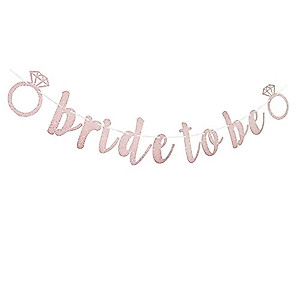 Bride To Be Banner, Rose Gold Pink Bachelorette Party Decorations, Bridal Shower Party Supplies