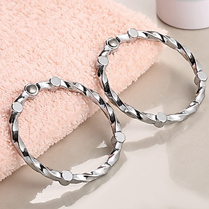 CHICTIE Chrome Shower Curtain Rings, Silver Rustproof Decorative Shower Hooks, Set of 12 Premium Metal Shower Rings Hangers HK5# Circle Ring Design