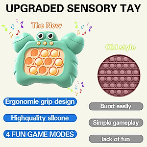 HEEGABEM Fast Push Game,Sensory Toys Pop Game Machine,Handheld Fidget Console for Kids Adults, Birthday Gifts for Boys Girls-Orange