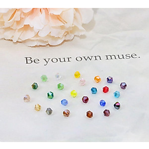 Shapenty 24 Colors Electroplated AB Colored 4mm Small Bicone Faceted Crystal Glass Beads Bulk for Bracelet Necklace Earring Jewelry Making Craft Hair Accessory Beading Sewing Crochet Project, 3000PCS