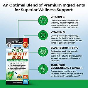 Immune Support Supplement with Zinc Vitamin C Vitamin D 5000 IU Elderberry Ginger D3 Goldenseal - Dr Approved Immunity Vitamins for Adults Women and Men - Natural Immune System Booster Defense -120ct