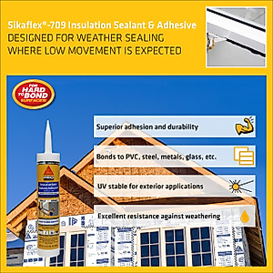 Sikaflex Insulation Sealant & Adhesive, Dark Bronze, Flashing Sealant, Bonds to Most Insulation Boards and Wraps, 9 fl.oz. Cartridge