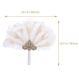 Abaodam Fan Bridal Bouquets for Bride Ostrich Peacock Middle East White Lupine