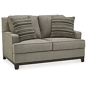 Signature Design by Ashley Kaywood Modern Loveseat with Accent Pillows, Gray