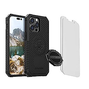 Rokform - iPhone 14 Pro Max MagSafe Compatible Rugged Case + RokLock Sport Ring Stand & Grip + 2-Pack Screen Protector Kit