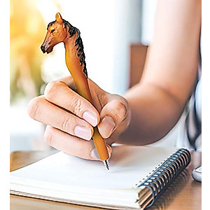 Planet Pens Brown Horse Novelty Pen - Cool Fun Unique Kids and Adults Ballpoint Pen Colorful Ranch Life Writing Pen Instrument For School and Office