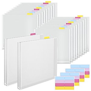 Caydo 20 Pieces Scrapbook Paper Storage Clear 12 x 12 Paper Storage Organizer with Tabs and Gusset Bottom for Holding Scrapbook Paper, Vinyl Paper, Paper, Cardstock