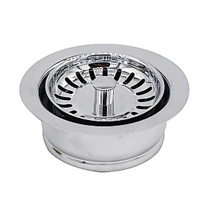 Westbrass D2089SEV-26 3-1/2" Kitchen Sink Waste Disposal Drain Flange and Basket Strainer, Polished Chrome