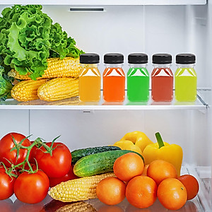 Lainrrew 24pcs 4oz Plastic Juice Bottles with Black Caps - Reusable Clear Containers, Tamper Proof Lids for Smoothies, Milk & Beverages