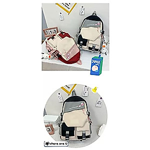 TKBASO Anime Anya Forger Backpack Cosplay Bag Kawaii Backpack Laptop Bag With Pendant Pink (8)