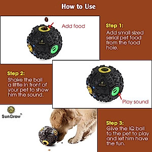 SunGrow Bunny Treat Dispenser Toy, Stop Chewing Furniture & Carpet, Mealworm for Mini Pig, Rabbit, Piglet & Chicken, Food Puzzle Ball Gentle Chewer, Small Dog