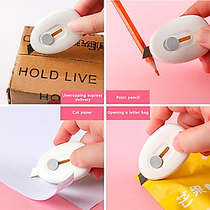 Box Cutters, Box Cutter Retractable, Retractable Box Opener, Package Opener, Easy Slide Retractable Cute Box Cutter for for opening daily express boxes, envelopes, packages and more