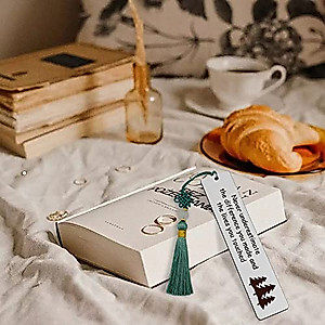 Inspirational Quote Metal Bookmark with Tassel for Women Men Friends Teens Teacher Students Coworker Colleague Graduation Retirement Promotion Christmas Birthday Gifts