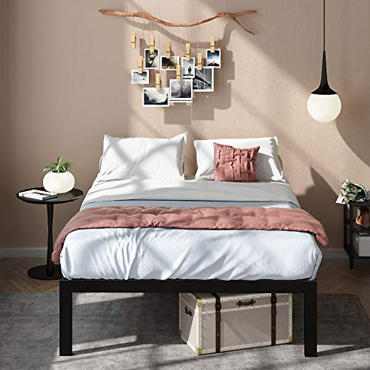 ZINUS Lorrick Metal Platform Bed Frame / Mattress Foundation / Easy, Bolt Free Assembly, Full