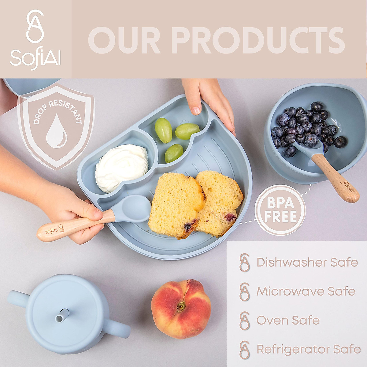 SofiAl Baby Led Weaning Supplies, Silicone Baby Feeding Set, First ...