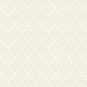 Ivory Damask-Print Cotton Fabric, 1-Yard PRECUTS
