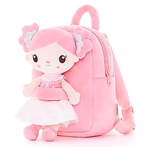 Gloveleya Toddler Backpack Kids Backpacks Rag Doll Girls Candy Doll Pink 9"