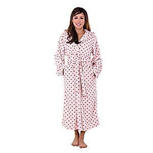 Hoodie Robe Plush Hooded Robe Spa Bathrobe Hoody Robe Long Robe