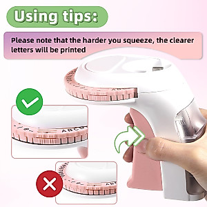Aken Embossed Label Maker with Tapes, OmegaS 3D Embosser Handheld Printer, Portable Lettering Embossing Labeler 5 Black Tape for Office Home DIY Organization, Pink