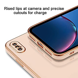 DEFBSC Electroplate Case for iPhone XR, Luxury Electroplated Edge Soft TPU Bumper iPhone XR Case, Full Body Camera Protection Shockproof Anti-Fall Heavy Duty Protective Phone Case, Gold
