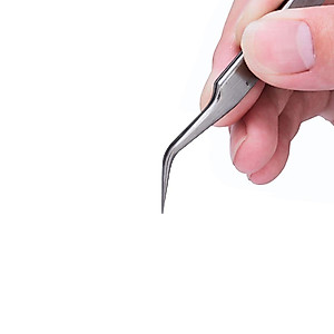 Vetus TS-15 Stainless Steel Precision Curved Tweezers for Eyelash Extension, Electronics Jewelry Hobby Craft